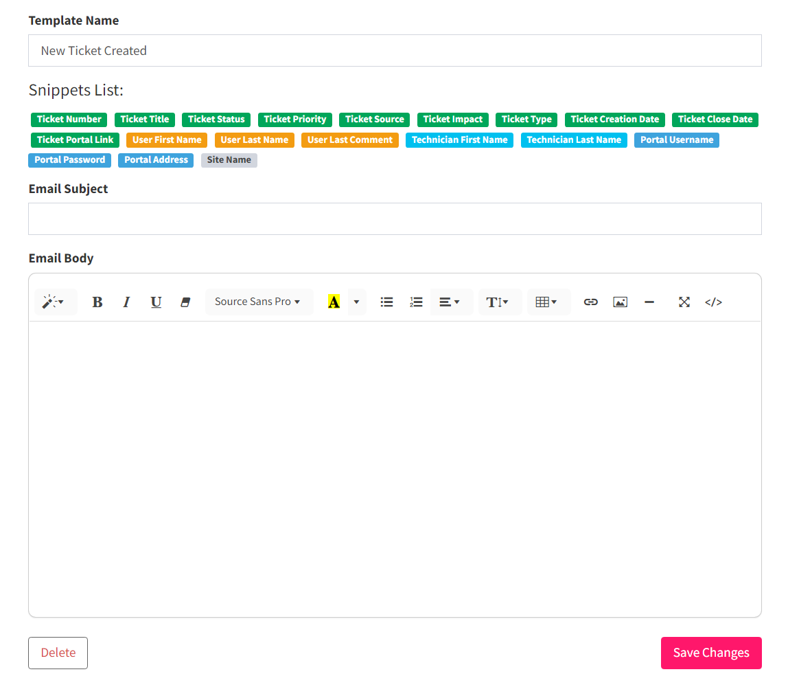 Create email templates – Atera Support