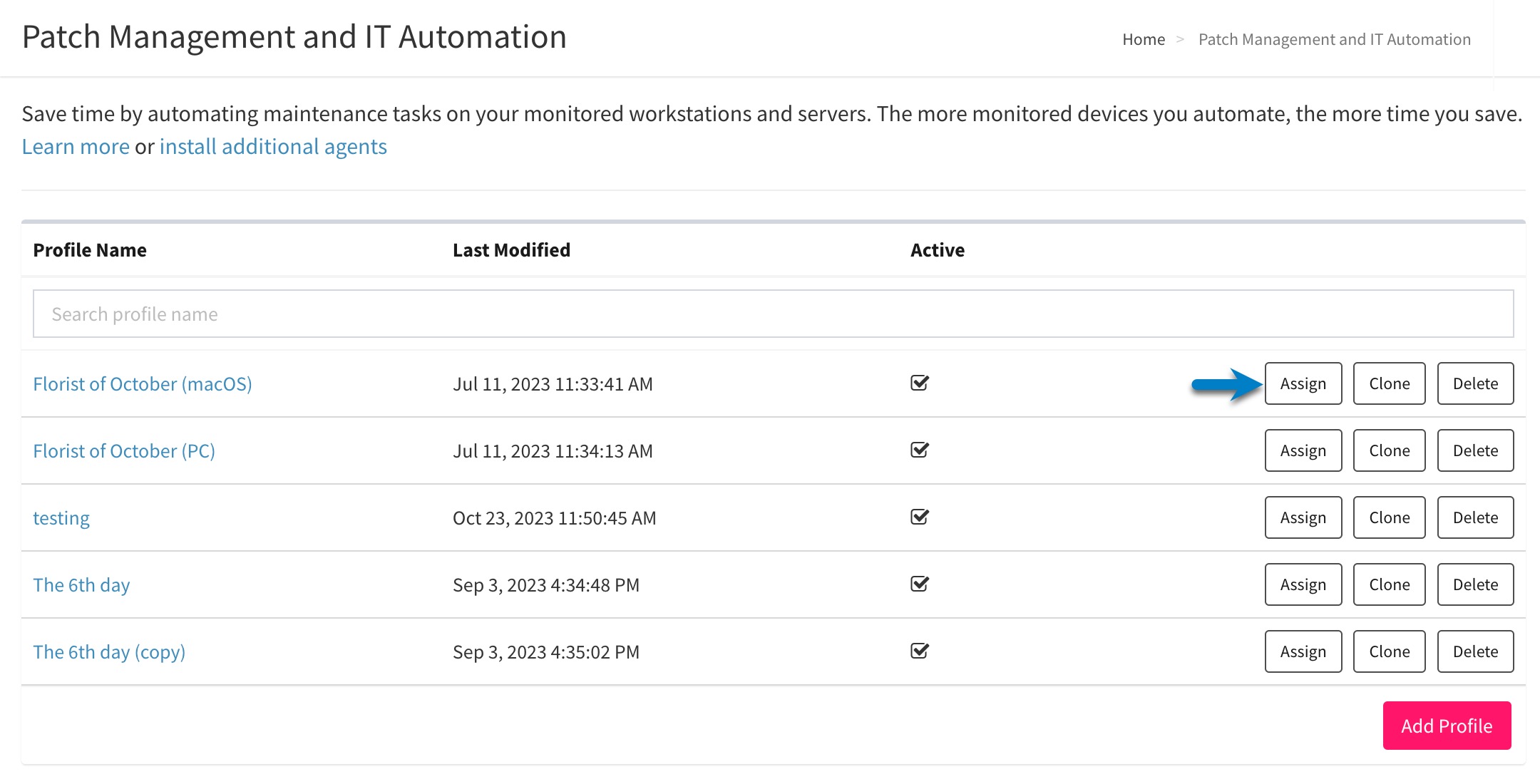 Assign automation profiles to customers, folders, or agents – Atera Support