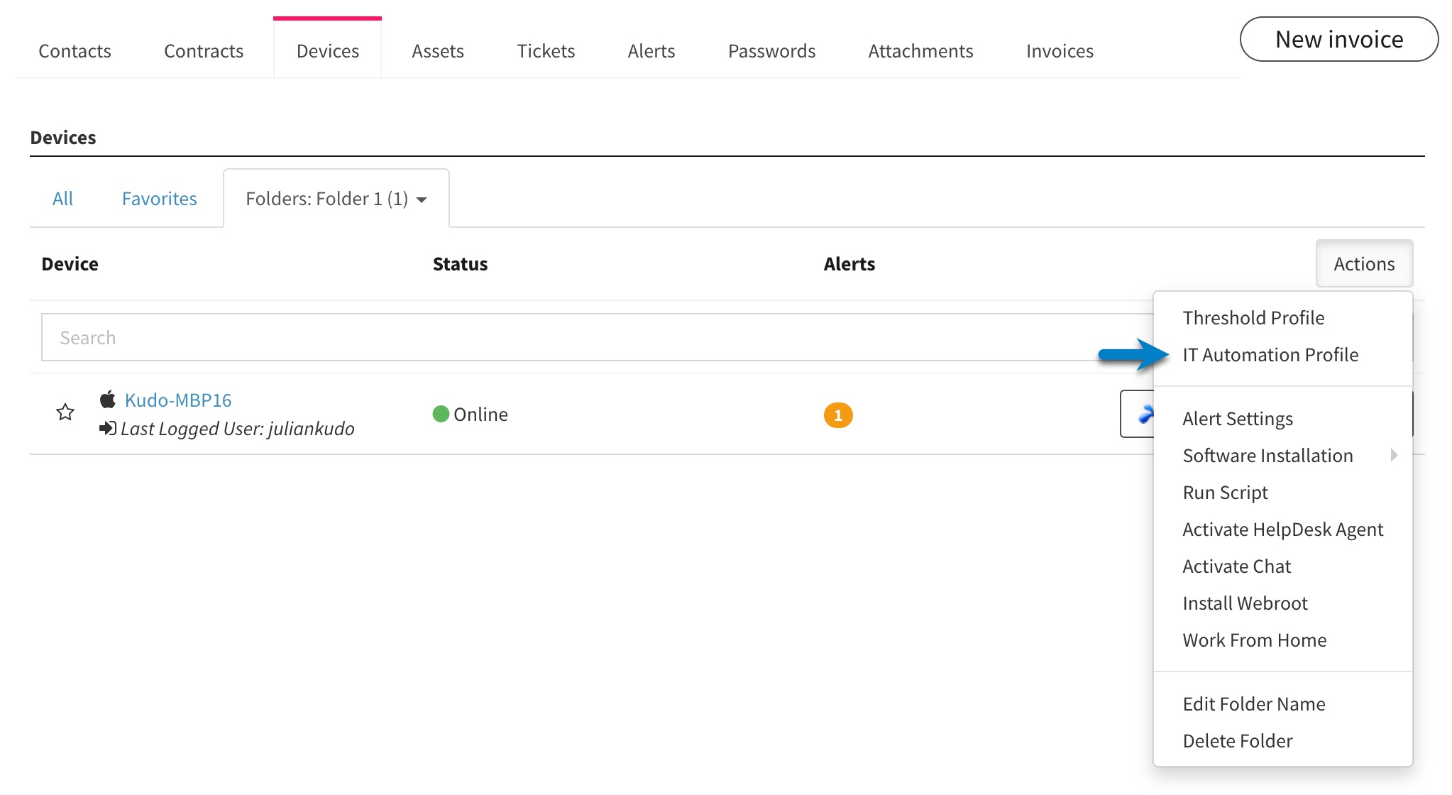 Assign Automation Profiles To Customers Folders Or Agents Atera Support