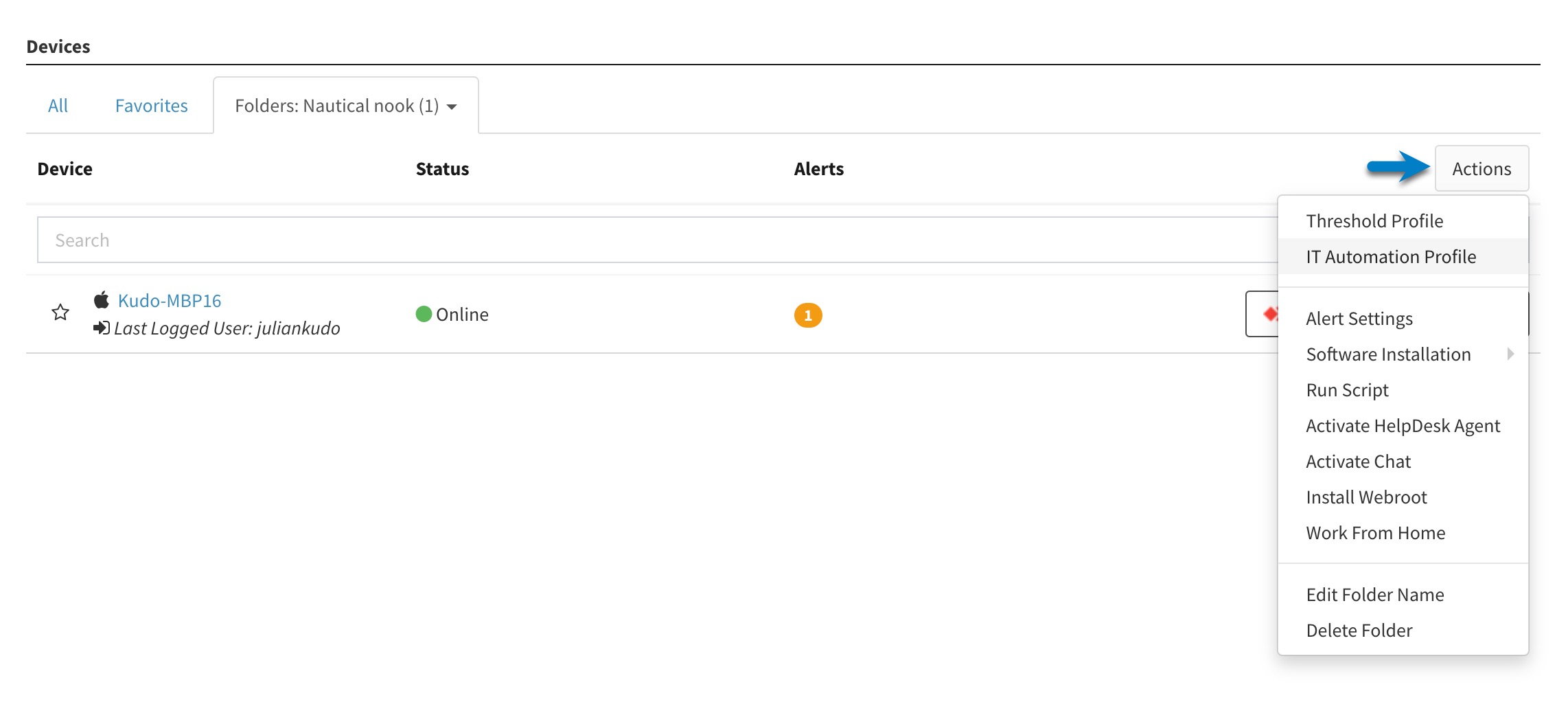 Assign automation profiles to sites, folders, or agents – Atera Support