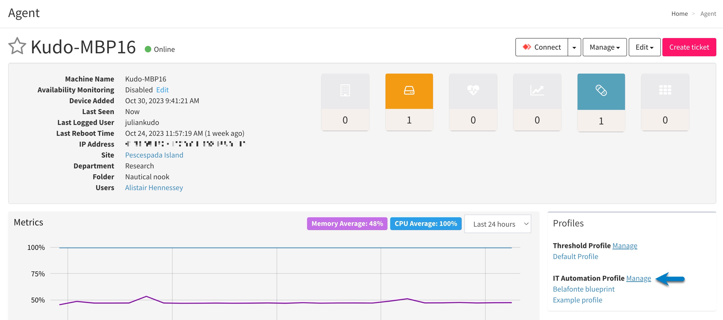 Assign automation profiles to sites, folders, or agents – Atera Support