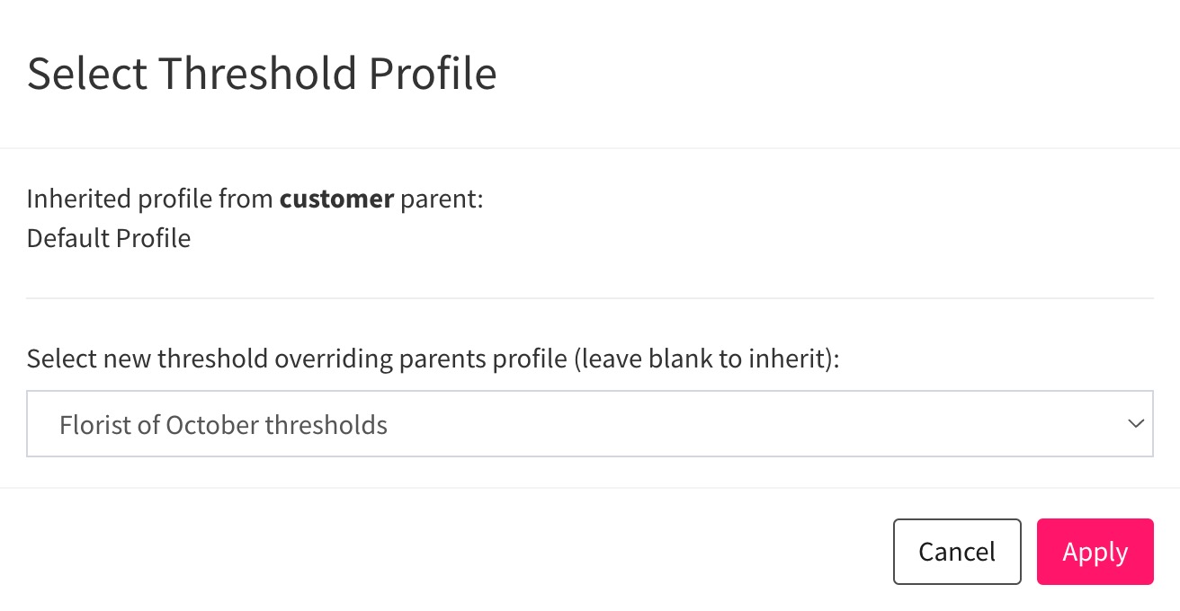 Assign a threshold profile to customers, folders, or agents – Atera Support