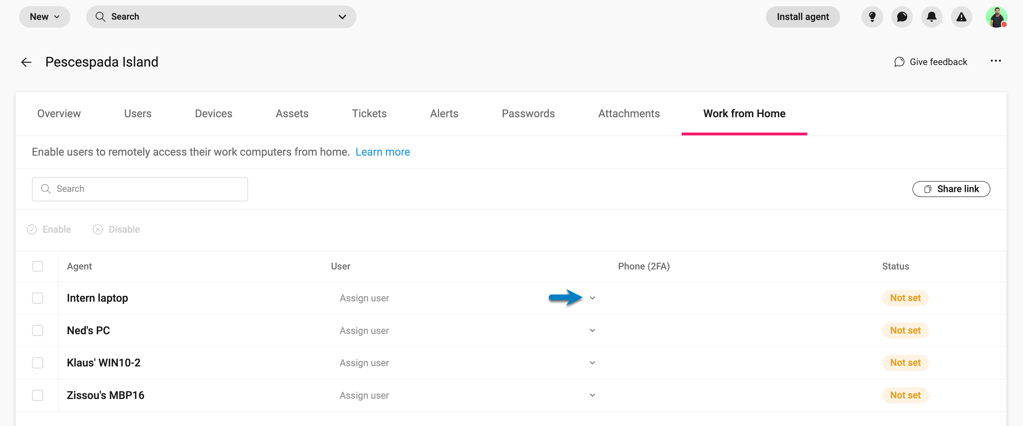 'Work from Home' remote access – Atera Support