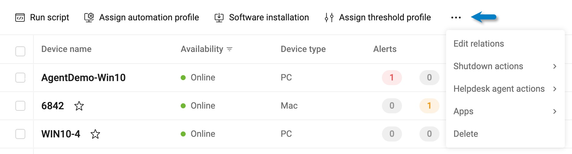 The Devices page – Atera Support