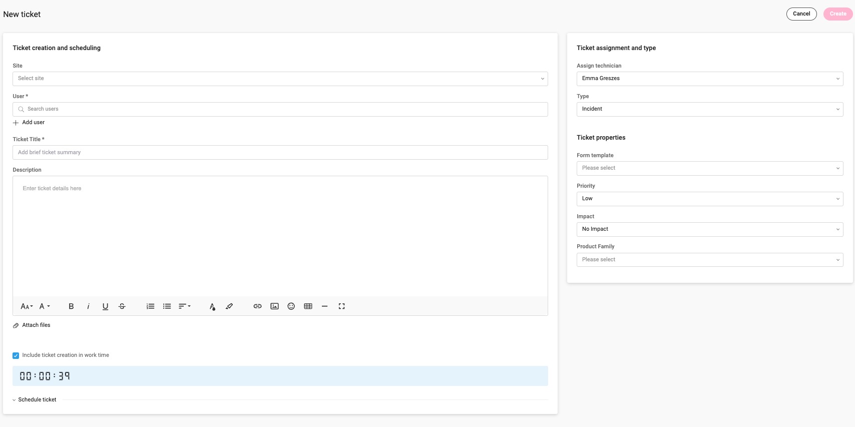 Manually Create a Ticket – Atera Support
