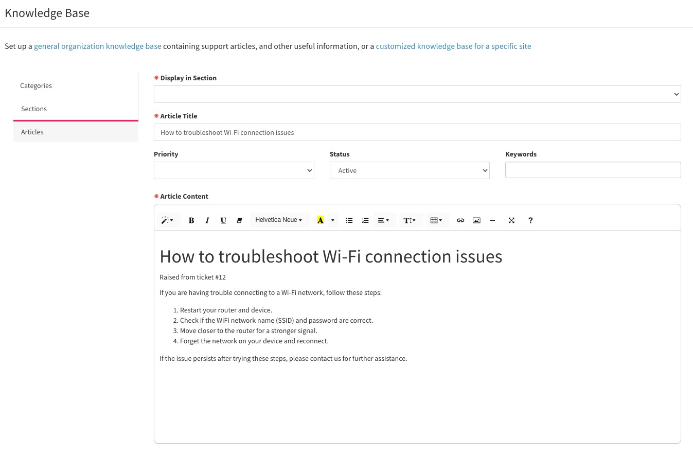Ticket resolutions – Atera Support