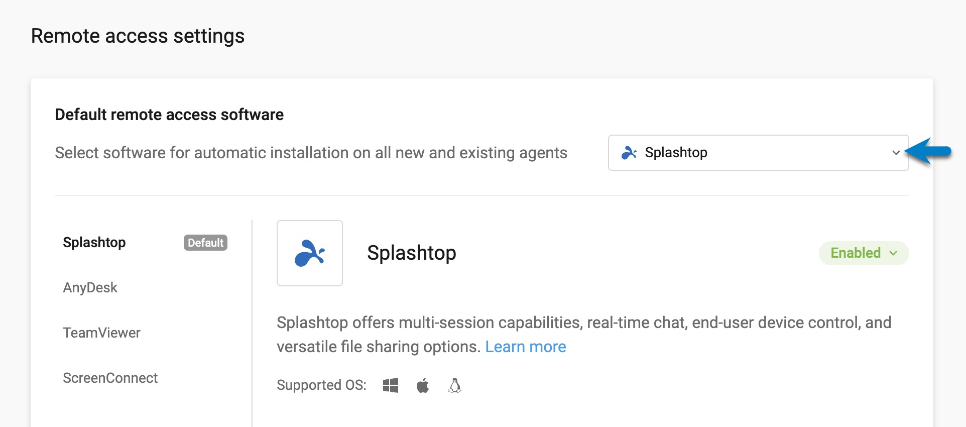 Splashtop remote access – Atera Support