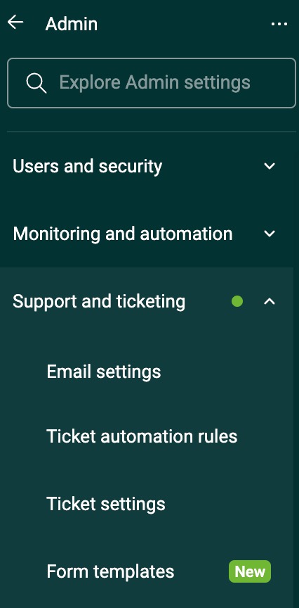 Plantillas de formularios de entradas – Atera Support