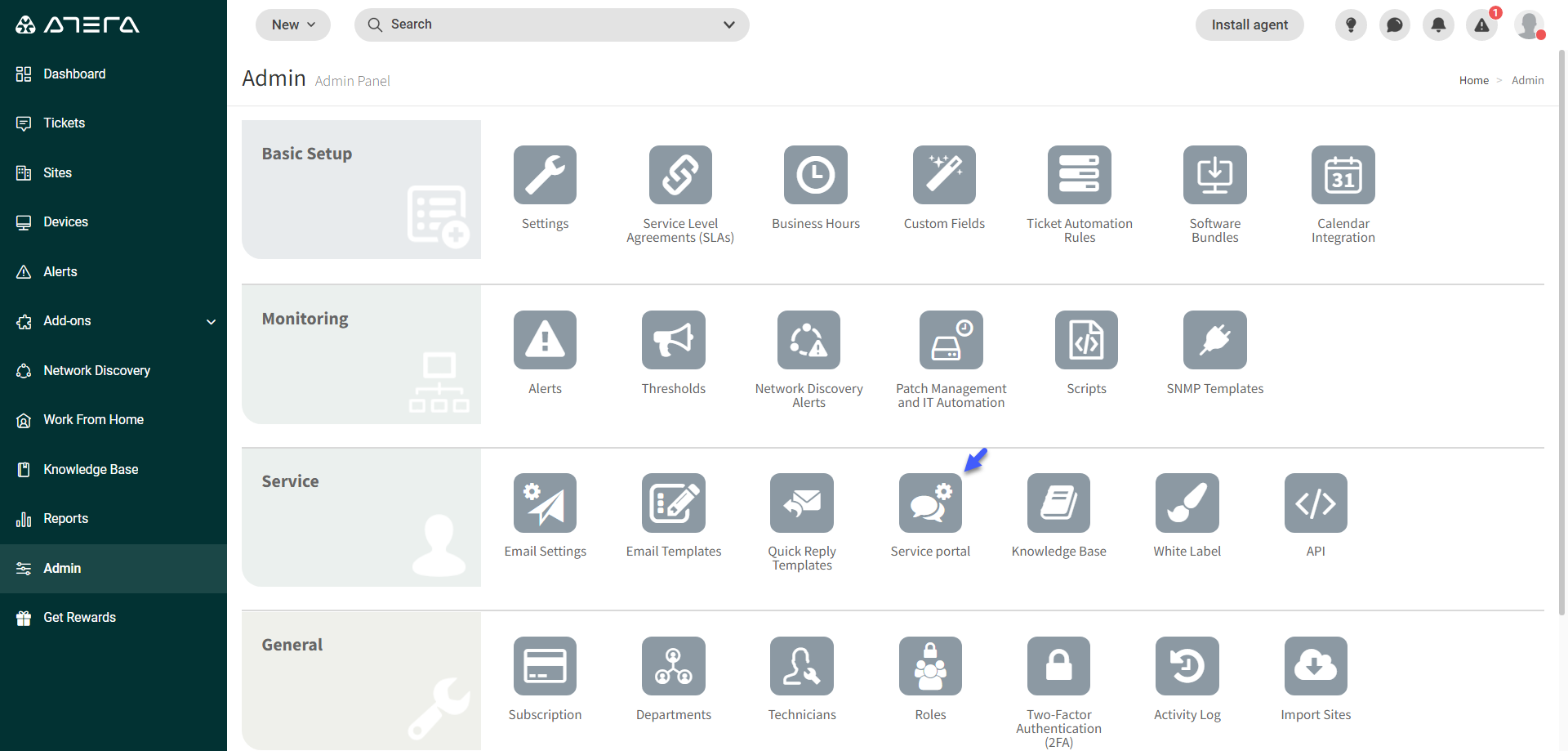 Configure your Service Portal – Atera Support