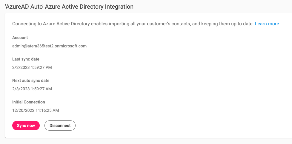 Azure AD Continuous Sync – Atera Support
