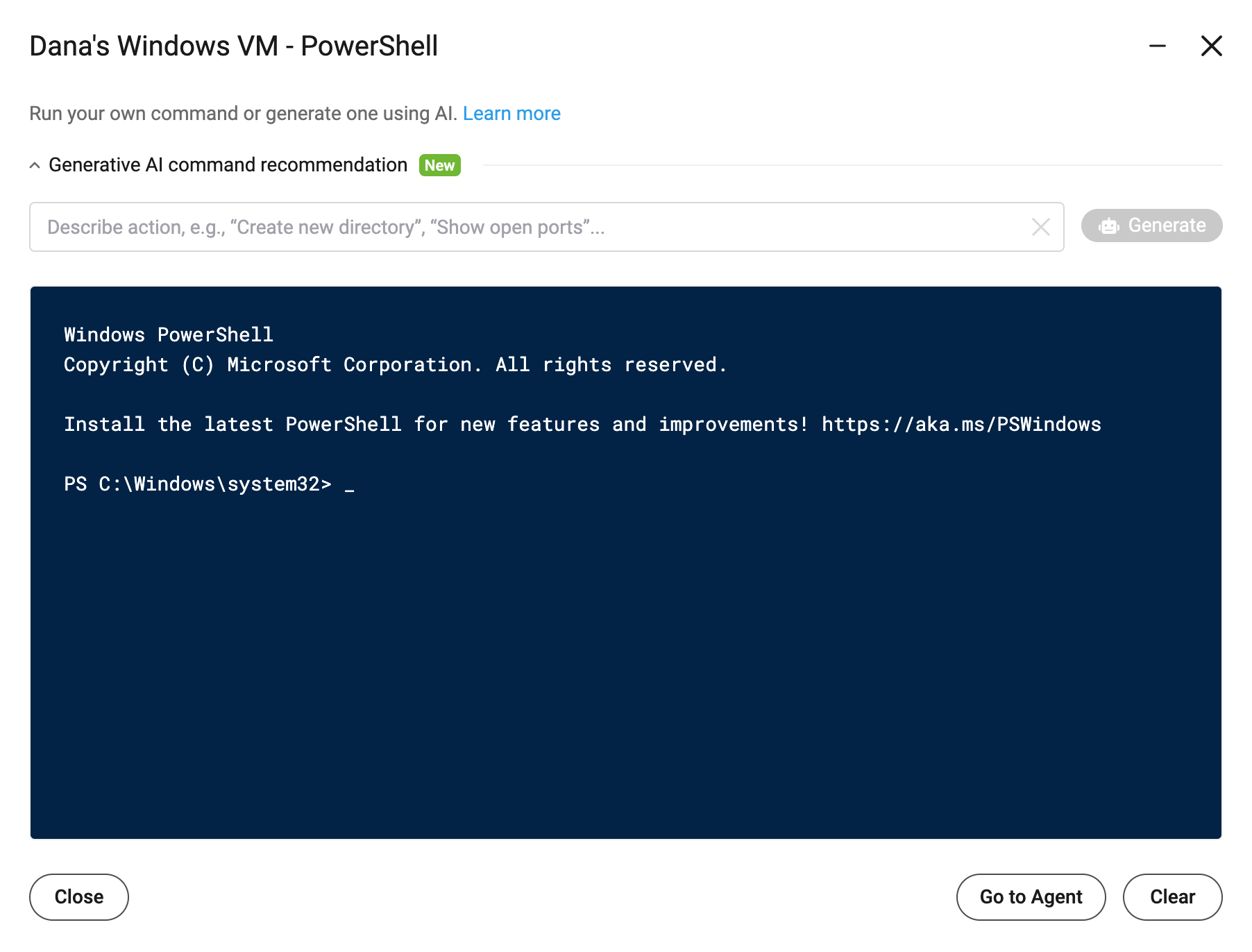 Generador de comandos de IA de Atera – Atera Support