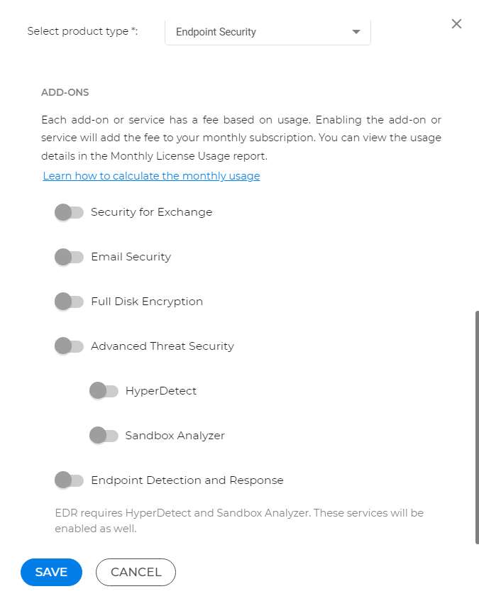 Enable or disable Bitdefender add-ons – Atera Support