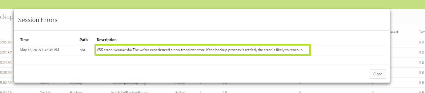 View Error Info in Online Backup – Atera Support
