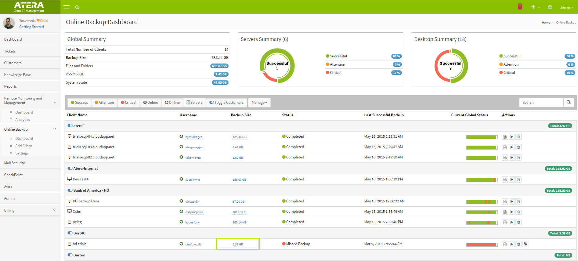 View Error Info In Online Backup Atera Support