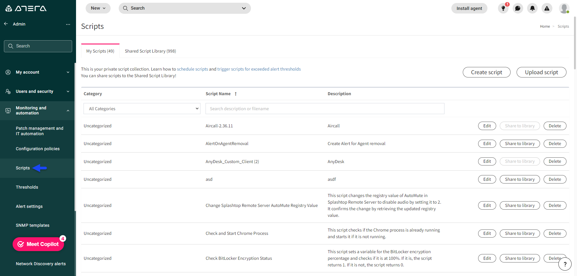 Support for Bash script files (Mac & Linux) – Atera Support