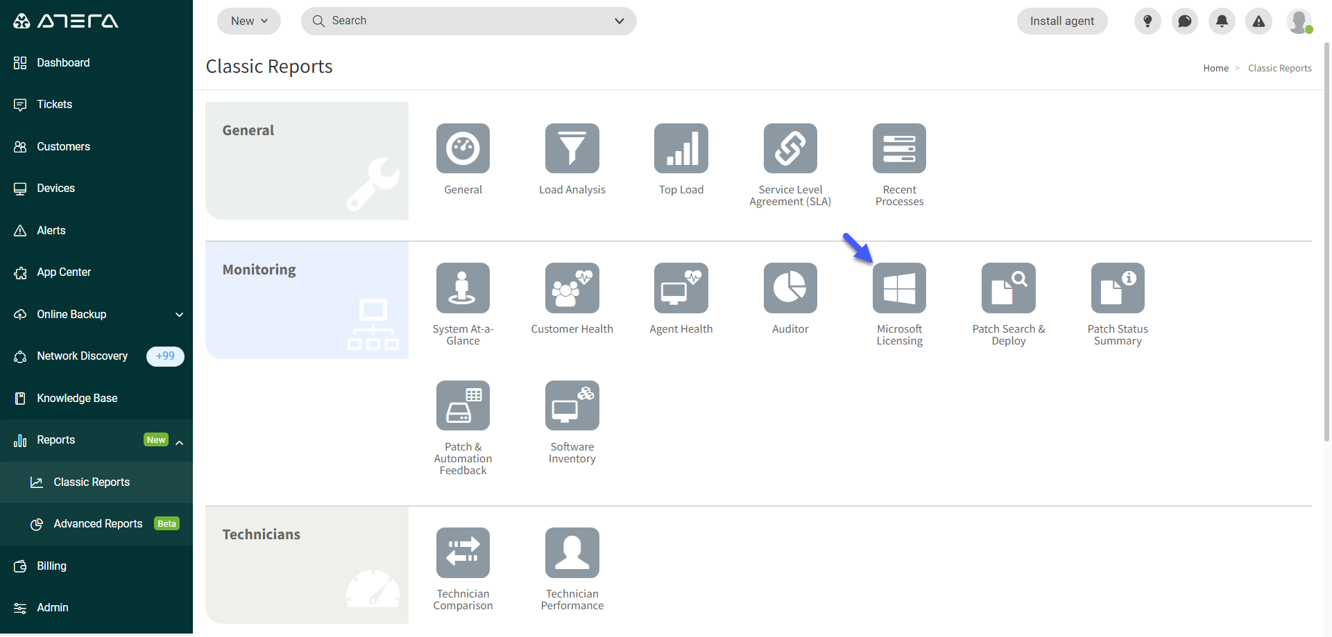 Operational report: Microsoft Licensing – Atera Support