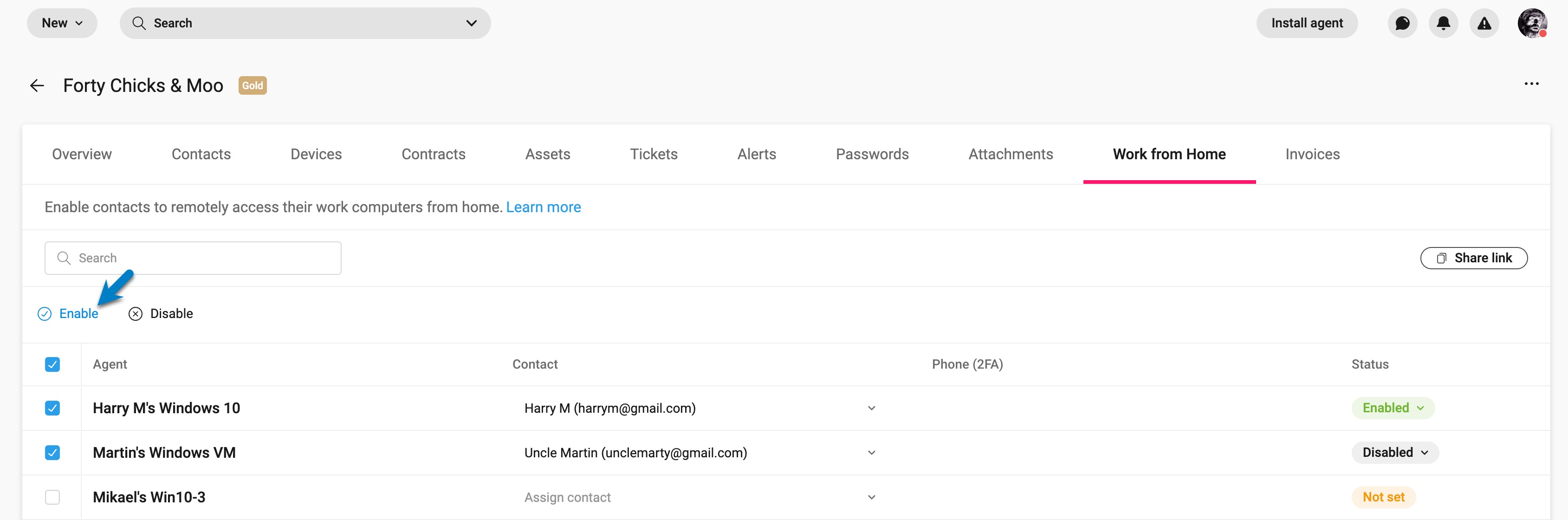 'Work from Home' remote access – Atera Support