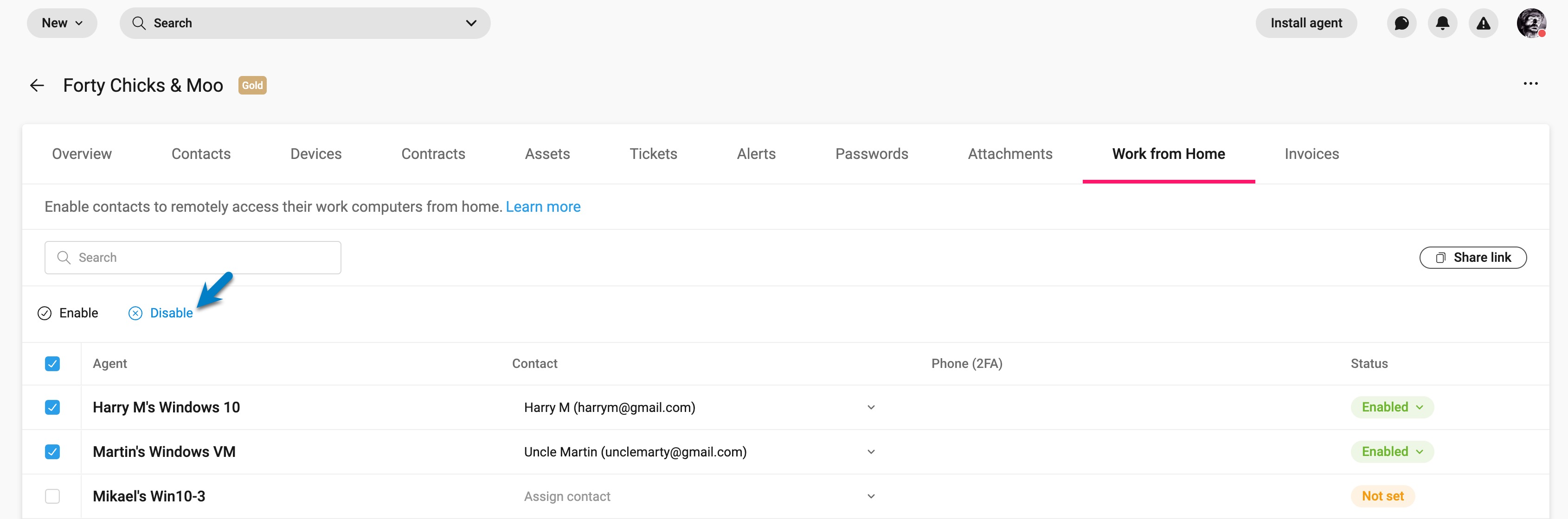 'Work from Home' remote access – Atera Support