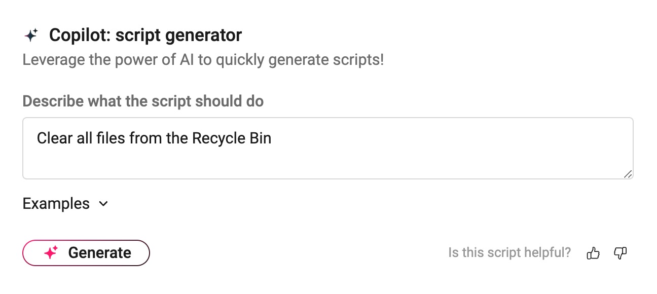 Copilot: script generator – Atera Support