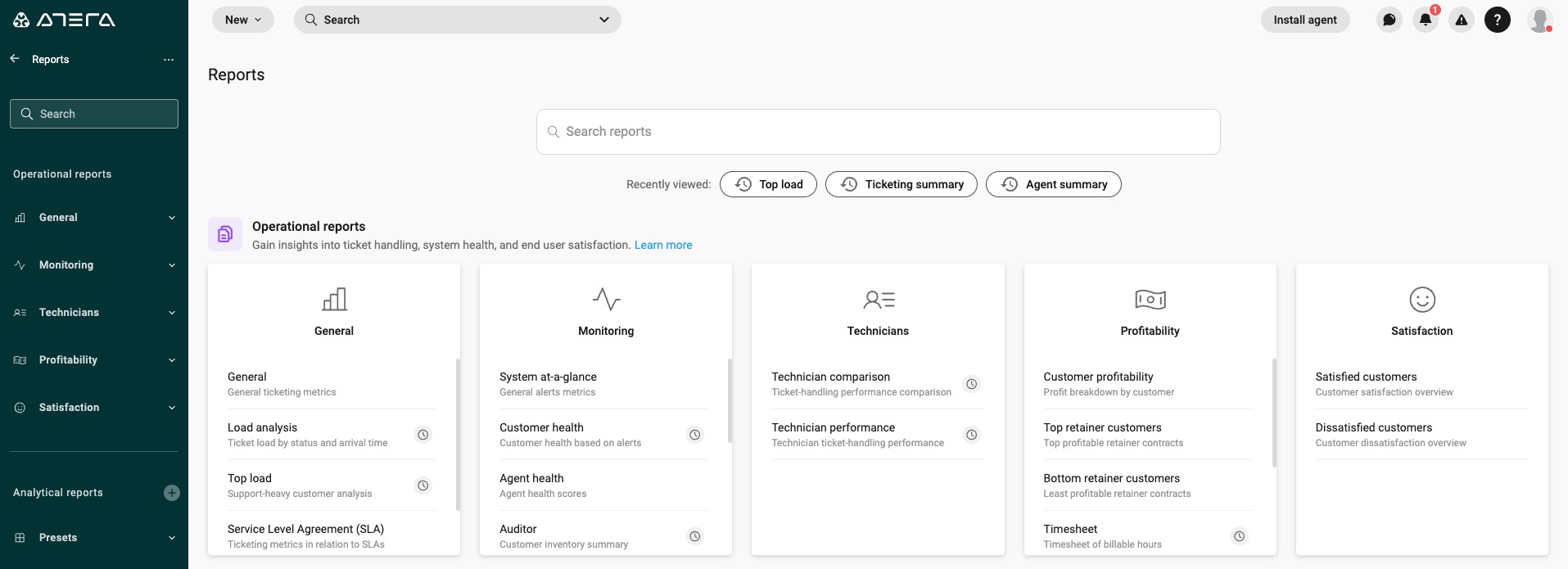 Schedule an Operational report – Atera Support