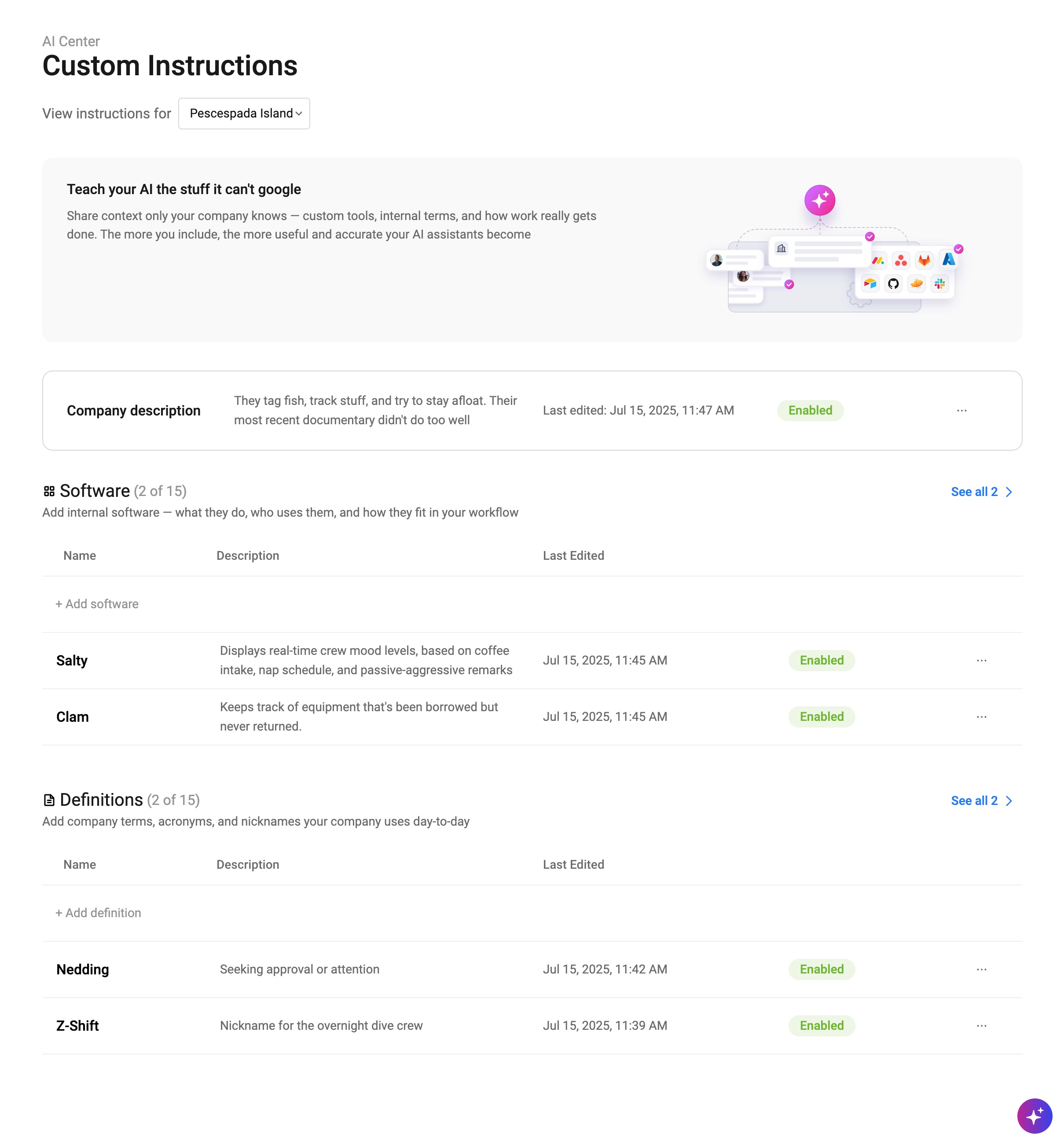 AI Center: Custom instructions – Atera Support