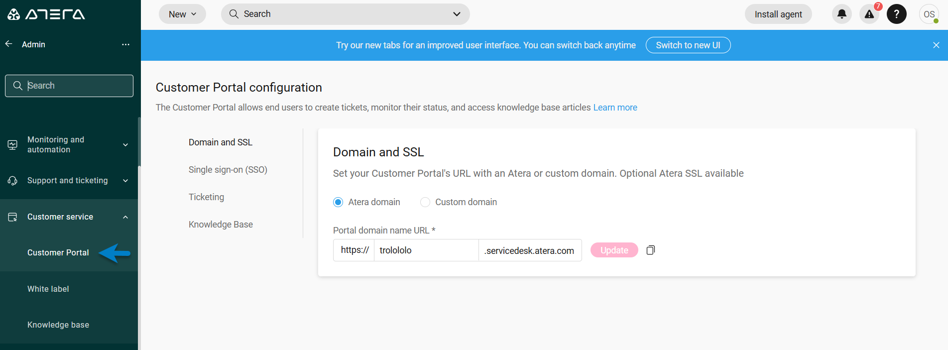 Configura il tuo Portale Clienti – Atera Support