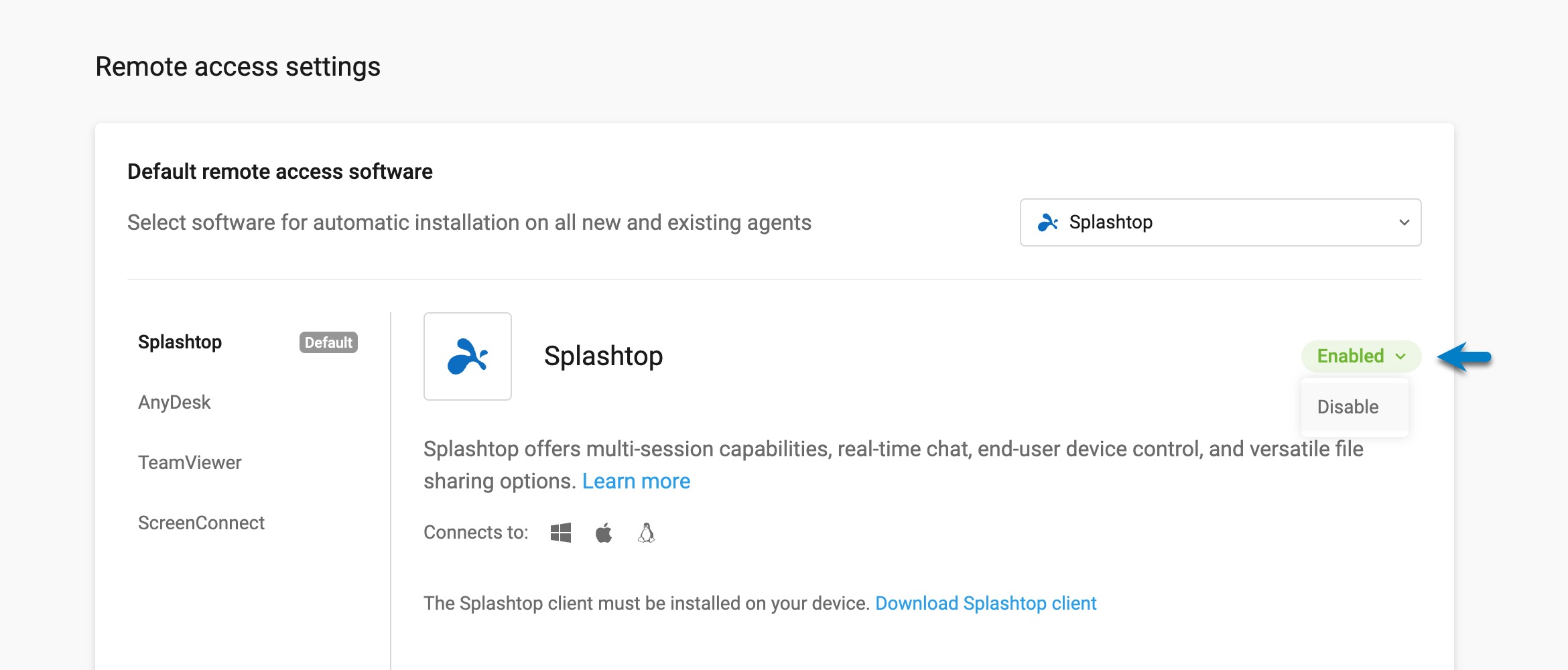 Splashtop Fernzugriff – Atera Support