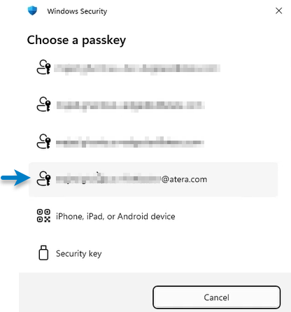 Set up a Passkey – Atera Support