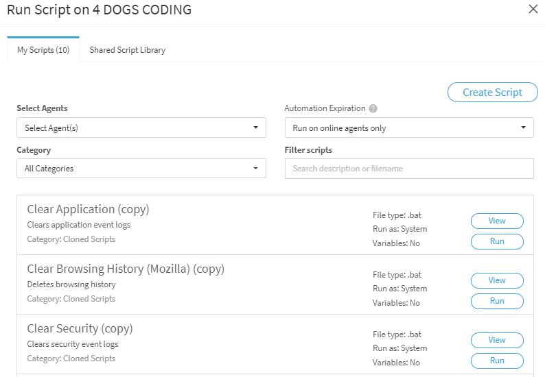 Run A Script Atera Support