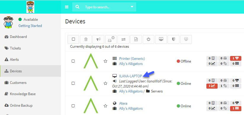 Monitor Device Availability – Atera Support