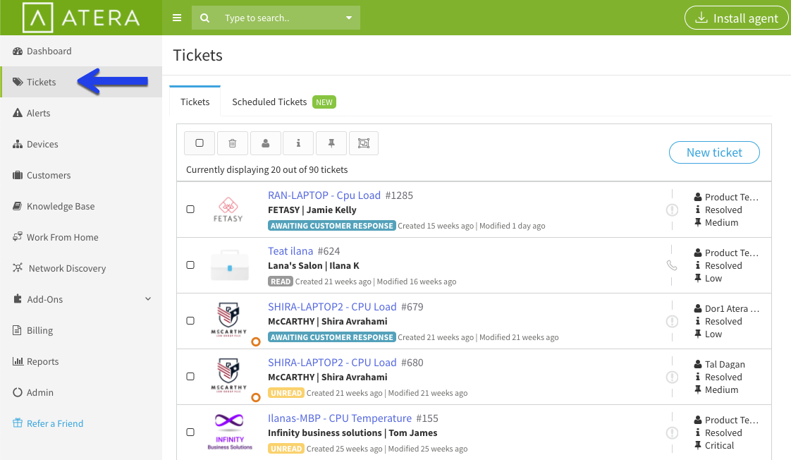 Handle A Ticket Atera Support Handle A Ticket Atera Support