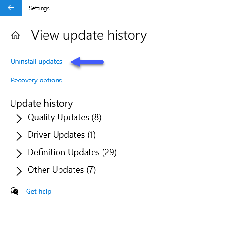 Uninstall Windows 10 updates – Atera Support