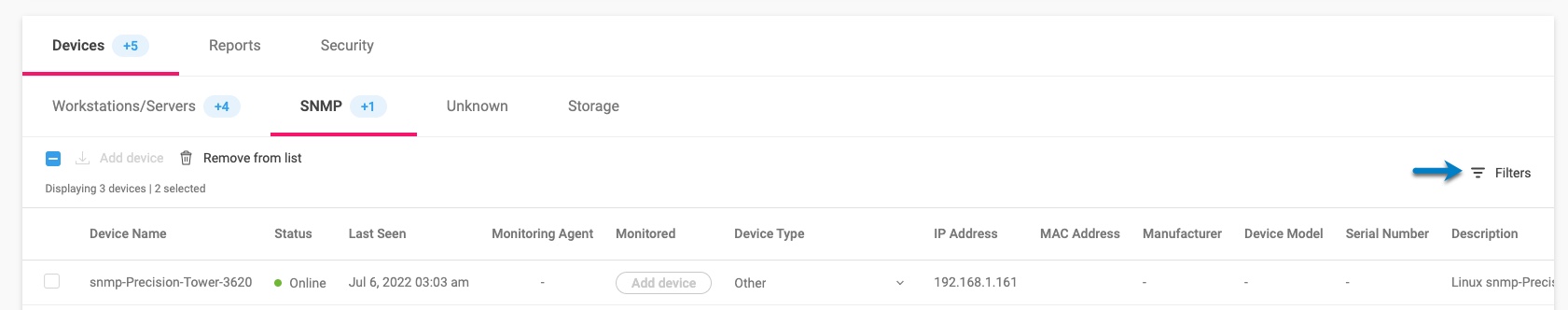 Network Discovery: Scan results and actions – Atera Support