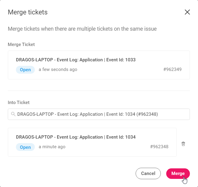 Manage merged/ deleted tickets – Atera Support