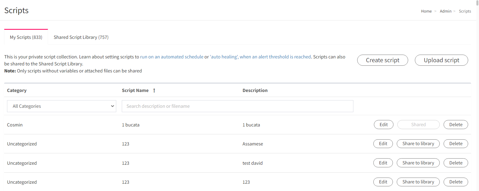 Use script variables – Atera Support