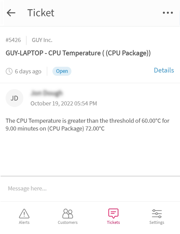 Mobile app: tickets – Atera Support