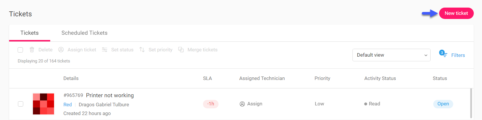 Manually Create a Ticket – Atera Support