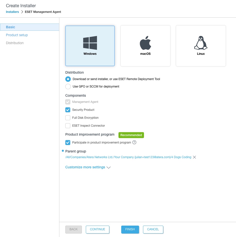 Atera and ESET – Atera Support