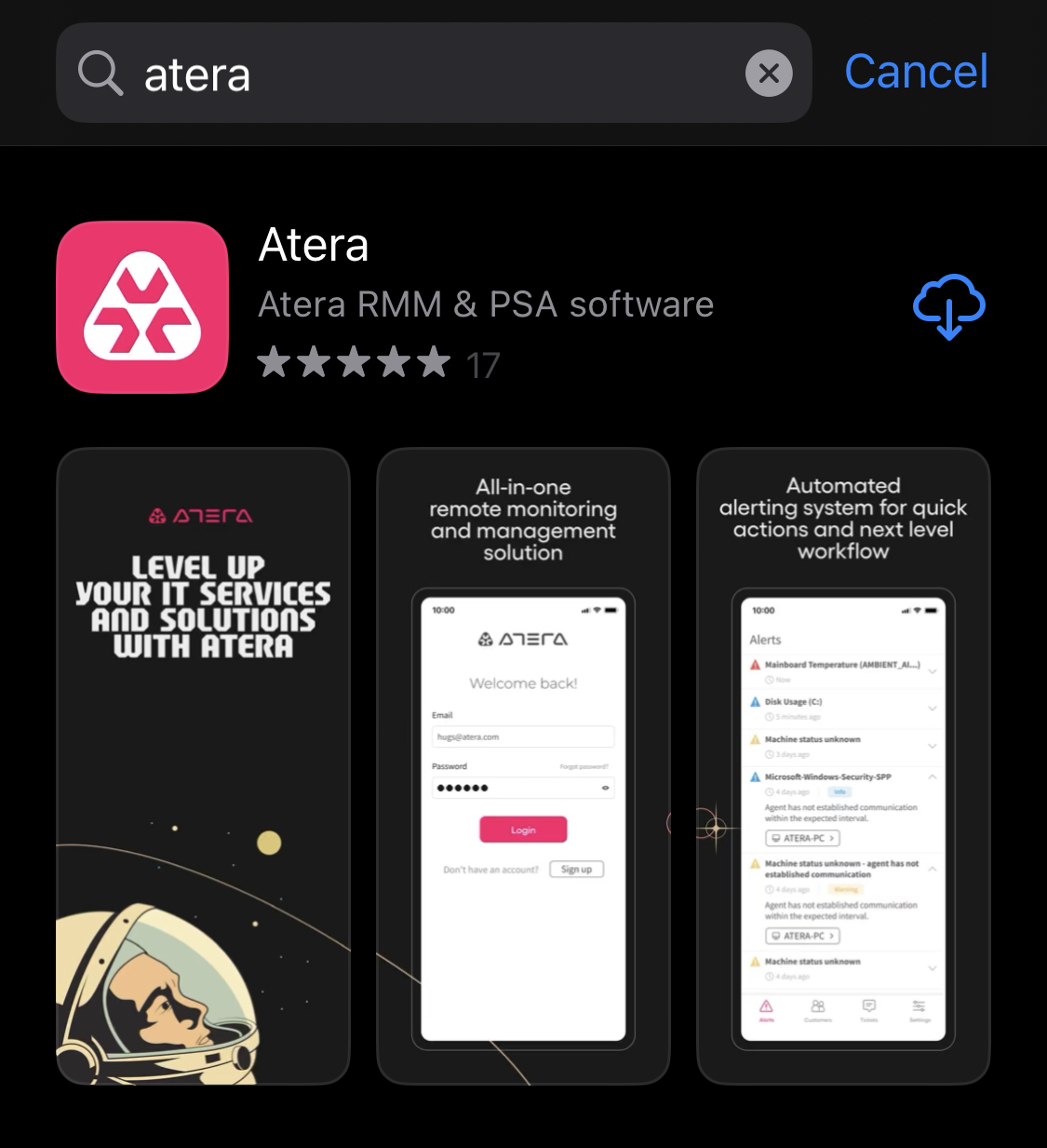 Atera's mobile app – Atera Support