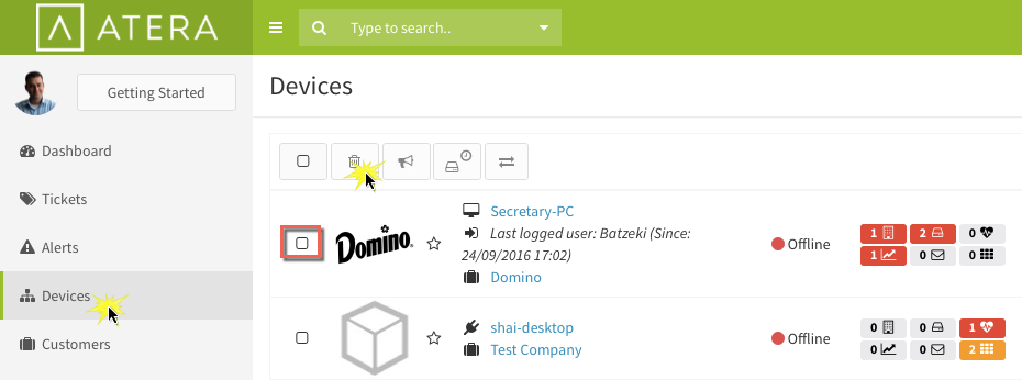 Einen Atera-Agenten löschen – Atera Support